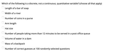 Solved Which Of The Following Is A Discrete Not A Chegg