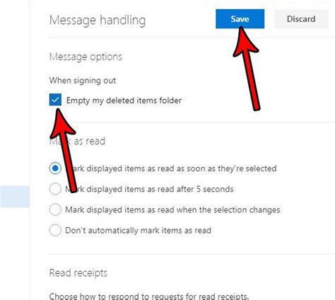 how to empty deleted items when signing out solve your tech