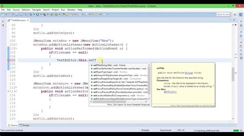 Java Swing Text Editor Part 2 Youtube