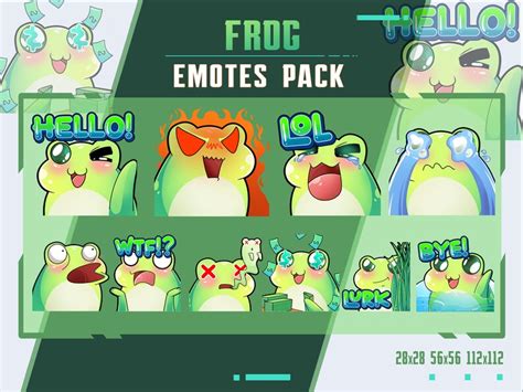 Frog Funny Emotes Twitch Emote Pack Streamer Emotes Youtube Discord