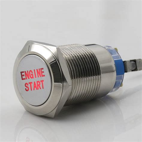 Engine Start Button Push Switch Ignition Car Red LED Metal Round Bolt-On 12V DC - Walmart.com