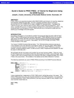 Guidos Guide To Proc Freq A Tutorial For Beginners Guido S