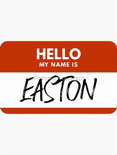 Easton Name Red Nametag Easton Name Label Sticker By Antonio