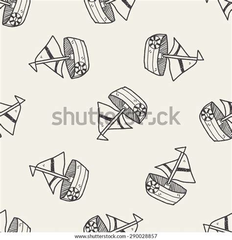 Sail Doodle Seamless Pattern Background Stock Vector Royalty Free