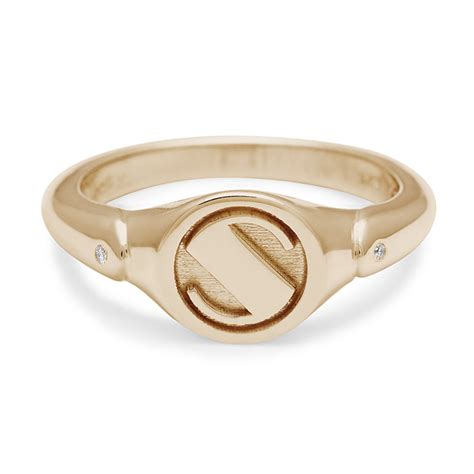 Monogrammed S Signet Ring 14k Yellow Gold