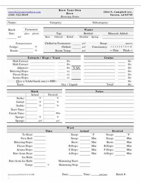 Beer Brewing Excel Spreadsheet Spreadsheet Downloa Beer Brewing Excel