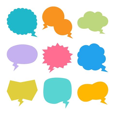 Conjunto De Vectores De Burbujas De Discurso Vector Premium