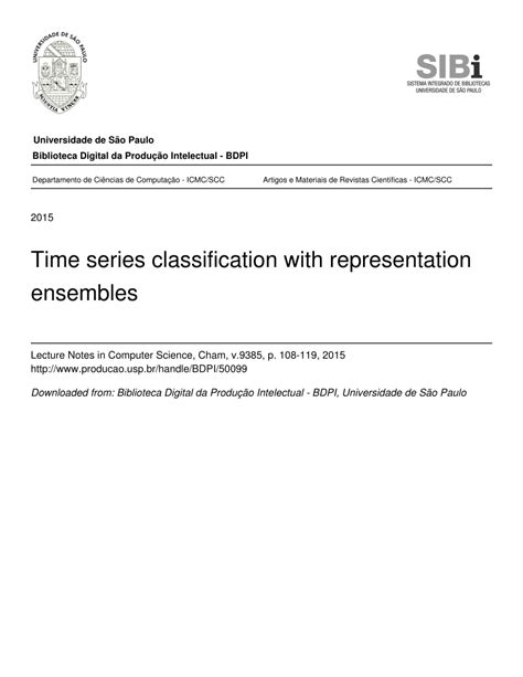 Pdf Time Series Classification With Representation Ensembles
