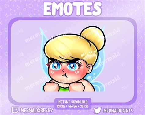 Premade Emote Tinkerbell Rage Fairy Presized Png Twitch Discord Icon Etsy