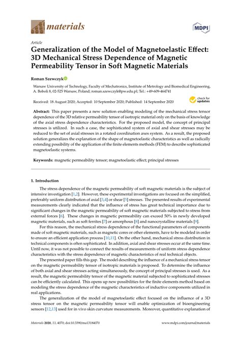 Pdf Generalization Of The Model Of Magnetoelastic Effect 3d