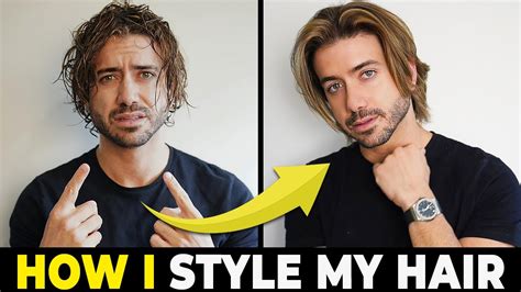 Mens Hairstyle Tutorial How To Style Medium Length Hair Alex Costa Youtube