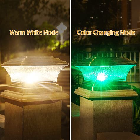 Solar Post Cap Lights Outdoor Led Lighting Deck Fence Cap Light Two Light Modes