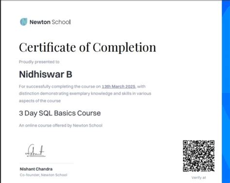 sql dataanalytics databasemanagement learning newtonschool