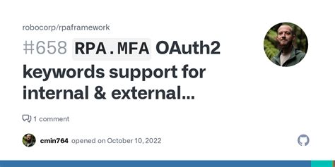 `rpamfa` Oauth2 Keywords Support For Internal And External Usage · Issue