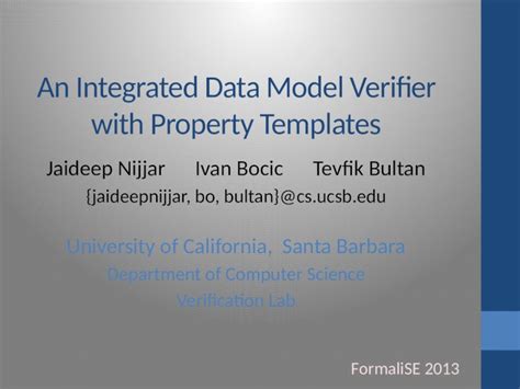 Pptx An Integrated Data Model Verifier With Property Templates