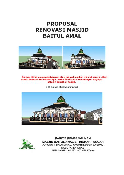 Contoh Cover Proposal Renovasi Masjid Lakaran