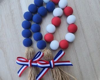 4th Of July Garland Red White And Blue Tiered Tray Decor Patriotic