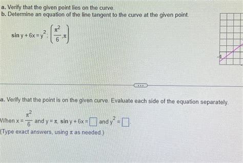 Solved A Verify That The Given Point Lies On The Curve B