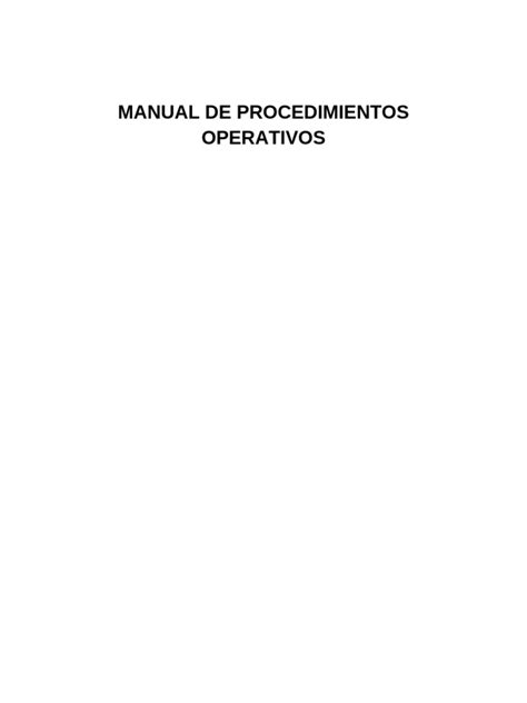 Manual De Procedimientos Procedimiento Para Elaborar Procedimientos