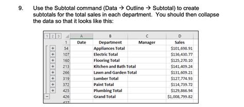 Solved Use The Subtotal Command Data Outline Subtotal Chegg