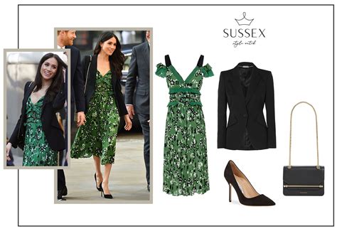 Meghan Markle Wears Green Self Portrait Midi Dress To Invictus Games