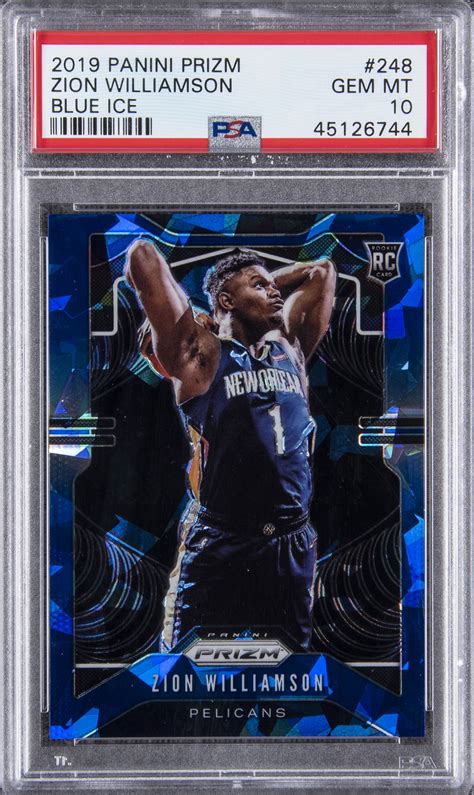 Lot Detail 2019 20 Panini Prizm Blue Ice 248 Zion Williamson Rookie