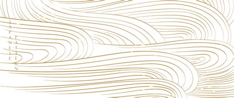 Hand Drawn Wave With Japanese Pattern Abstract Vector Image