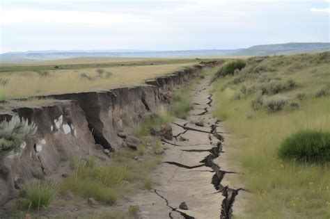 Premium Ai Image View Of Fault Line With Visible Displacement And