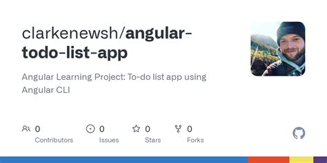 Github Clarkenewsh Angular Todo List App Angular Learning Project To Do List App Using