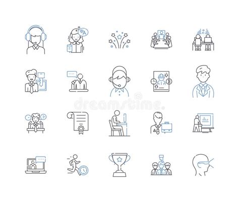 Control Regulation Line Icons Collection Authority Command