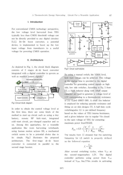 Pdf A Thermoelectric Energy Harvesting Circuit For A Wearable Application
