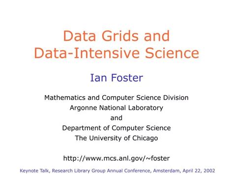 Ppt Data Grids And Data Intensive Science Powerpoint Presentation