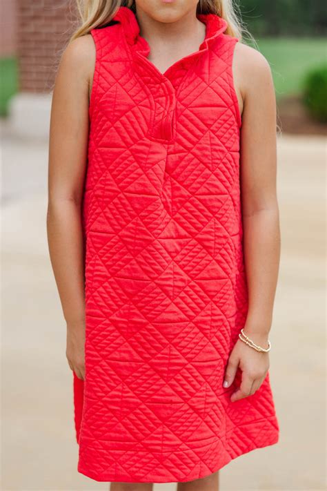 Girls Never Better Red Textured Dress Shop The Mint
