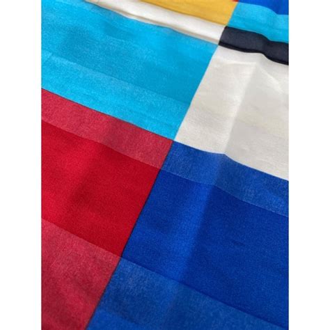 Vintage Color Fusion Primary Color Blocks Scarf Gem