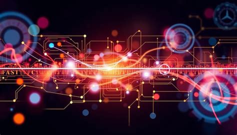 Colorful Lines And Dots On A Dark Background Premium Ai Generated Image