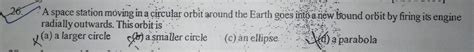 Solved A Space Station Moving In A Circular Orbit Around The