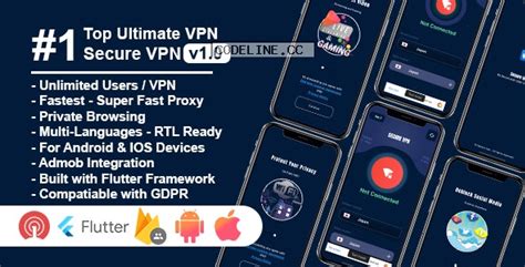 Secure Vpn Ultimate V10 — Flutter Project Android Ios Admin