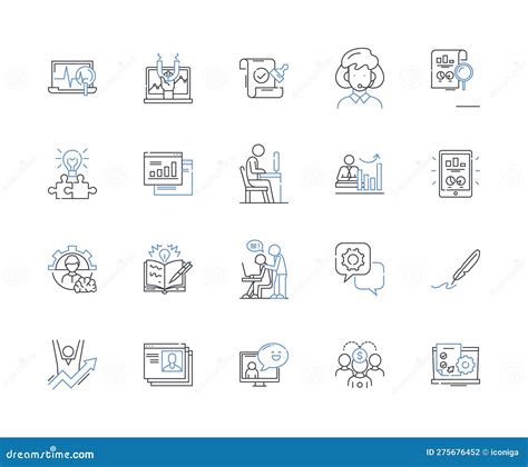 Unified Unit Line Icons Collection Integration Cooperation Synergy