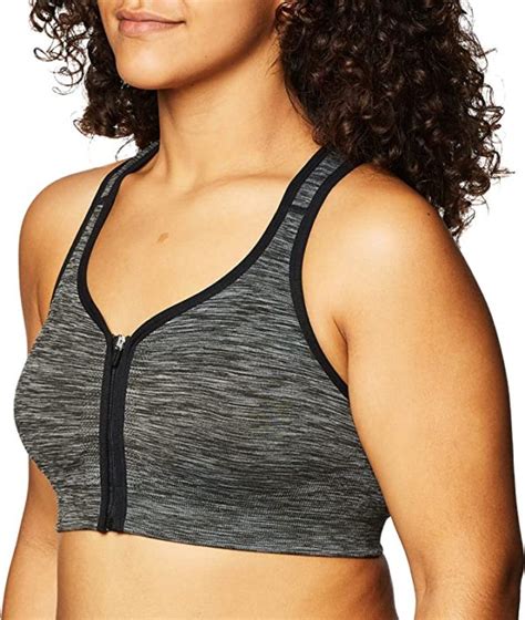 Jockey Womens Bra Mid Impact Zip Front Sports Bra Wf Shopping