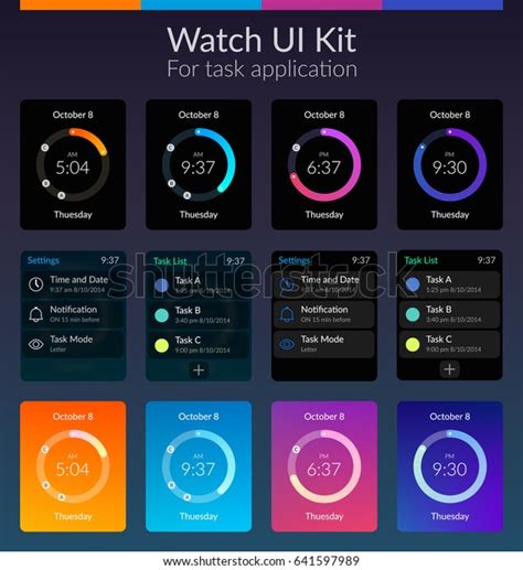 Mobile Watch Ui Kit Design Concept 스톡 벡터로열티 프리 641597989 Shutterstock