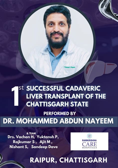 Dr Mohammed Abdun Nayeem On Linkedin Livertransplant Cadavericlivertransplant Raipur