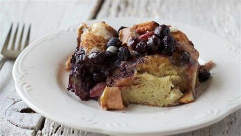 Blueberry Apple Overnight Bread Pudding Homemade Food Junkie