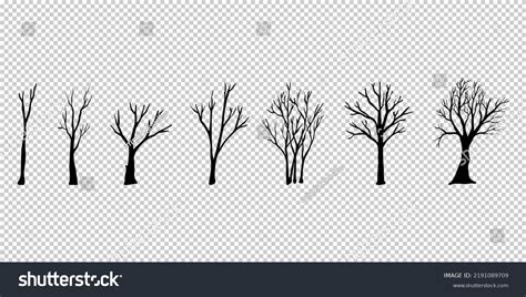 Doodle Sketch Style Naked Trees Silhouettes Stock Vector Royalty Free Shutterstock