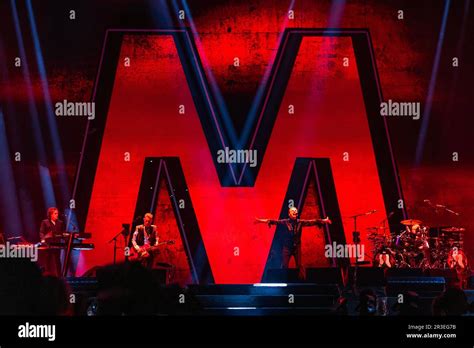 British Band Depeche Mode Performs During A Concert As Part Of The