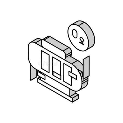 Oxygen Saturation Chamber Isometric Icon Vector Illustration Stock