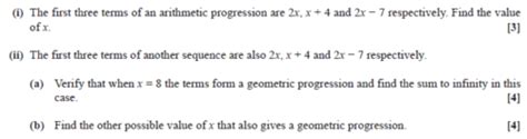 Exam Questions Arithmetic Sequences And Series Examsolutions