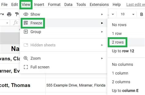 2 Ways To Freeze Rows Columns How To Unfreeze In Google Sheets