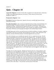 QUIZ Chapter19 Docx Question 1 Quiz Chapter 19 Reoperative