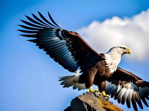 Premium AI Image | photo of an eagle on a rock