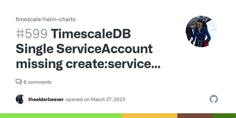 Timescaledb Single Serviceaccount Missing Createservice Permission